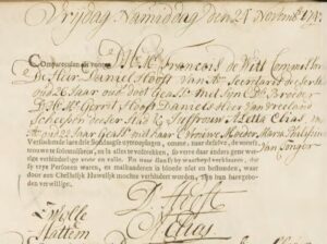 Gezinskaart van Daniël Hooft (1721-1782) – Greets genealogie